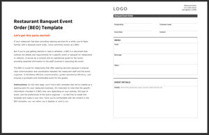 Banquet Event Order (BEO) Tips & Free Downloadable Template